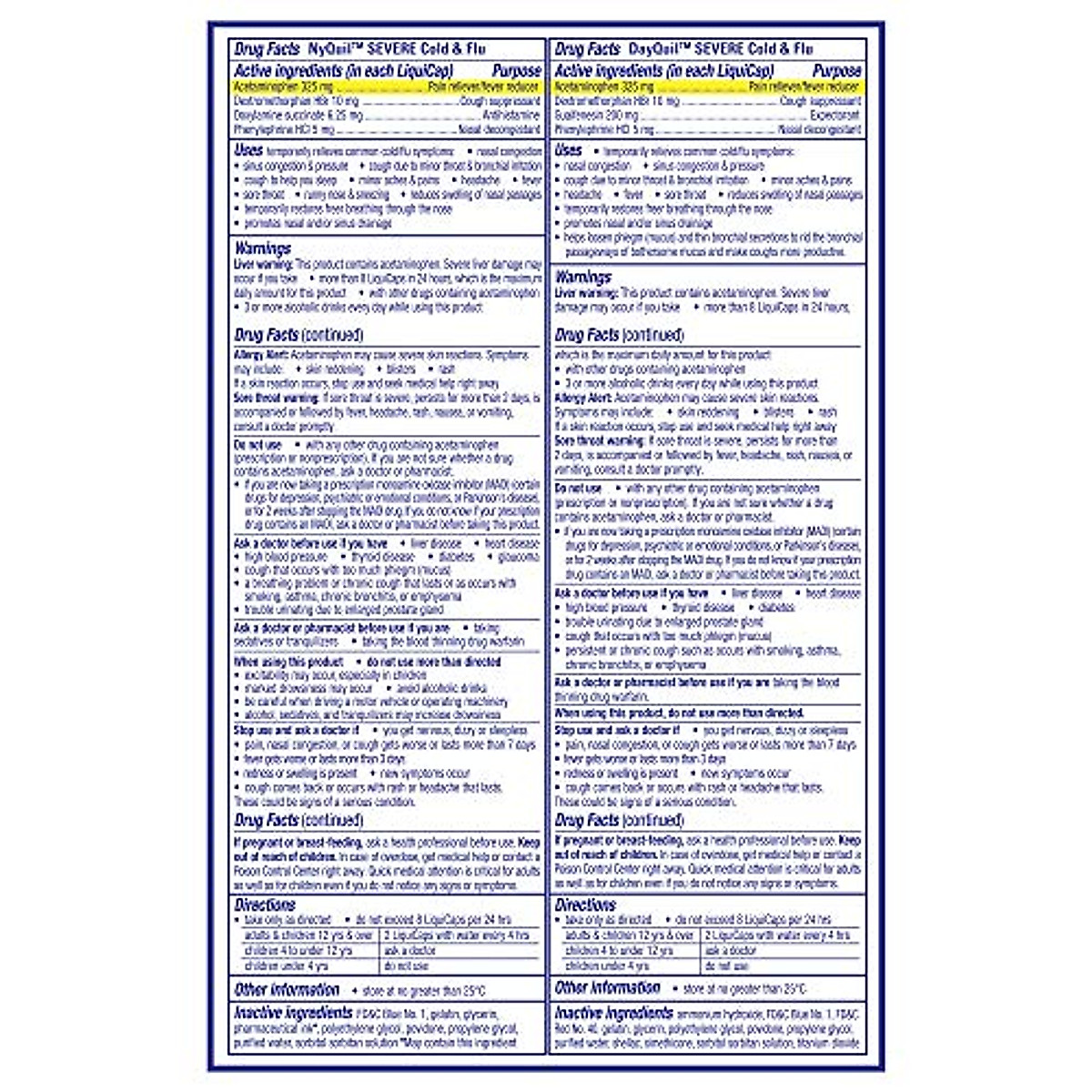 Vicks DayQuil & NyQuil SEVERE Co-Pack, Cold & Flu Medicine, Relief for Headache, Fever, Sore Throat, Minor Aches & Pains, Nasal Congestion, Sinus Pressure, Stuffy Nose, & Cough, 48ct