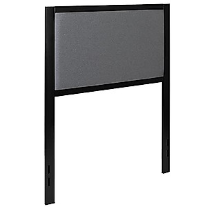 Flash Furniture Melbourne Metal Upholstered Twin Size Headboard in Dark Gray Fabric