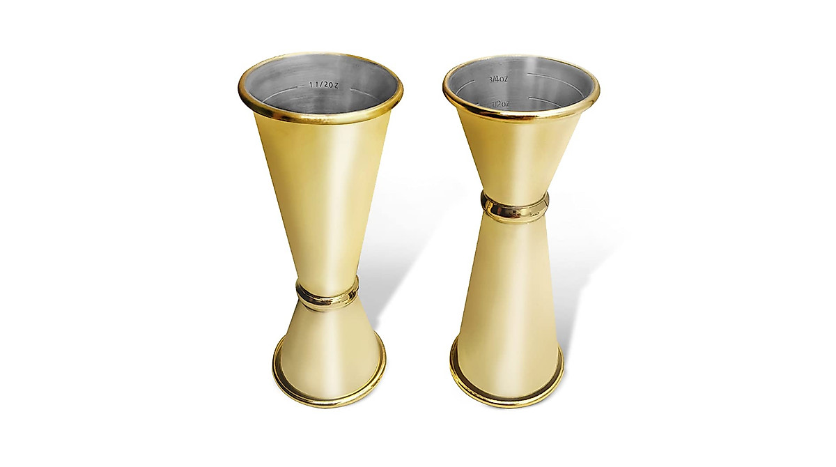 Double Jigger Gold - Precision 1oz/2oz Stainless Steel Cocktail Measure