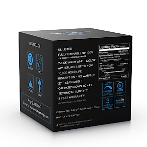 Great Eagle Lighting Corporation 40W GU24 LED Light Bulb, Dimmable, 2700K Warm White, UL, Twist-in 2 Prong (4-Pack)