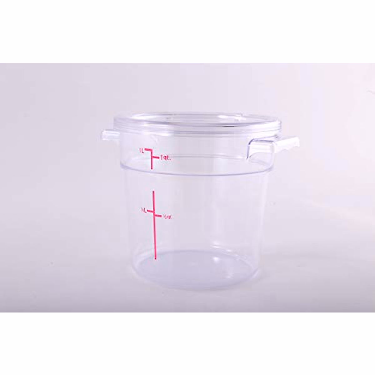 Hakka 1 Qt Commercial Grade Round Food Storage Containers With Lids,Polycarbonate,Clear - Case of 5