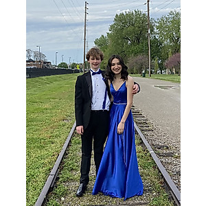 Alizeal Men's Y-Back Adjustable Suspender and Bowtie Set (Dark Purple)