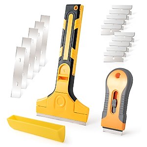 Gomake Razor Blade Scraper Tool Wall Paint Window Glass Scraper with Extra Razor Blades for Sticker,Glue,Paint,Adhesives Removal,Glass Top Stove Cleaning