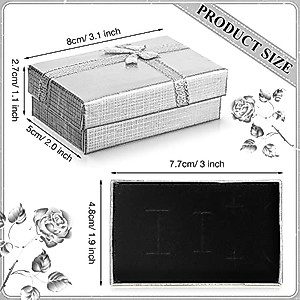36 Pcs Small Jewelry Gift Boxes Set Cardboard Jewelry Boxes with Ribbon Gift Boxes for Rings, Necklaces Jewelry Anniversaries, Weddings, Birthdays (Silver)