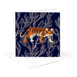 3dRose Greeting Cards - Bengal Tigers and Vines - 12 Pack - Designs Jungle Animals