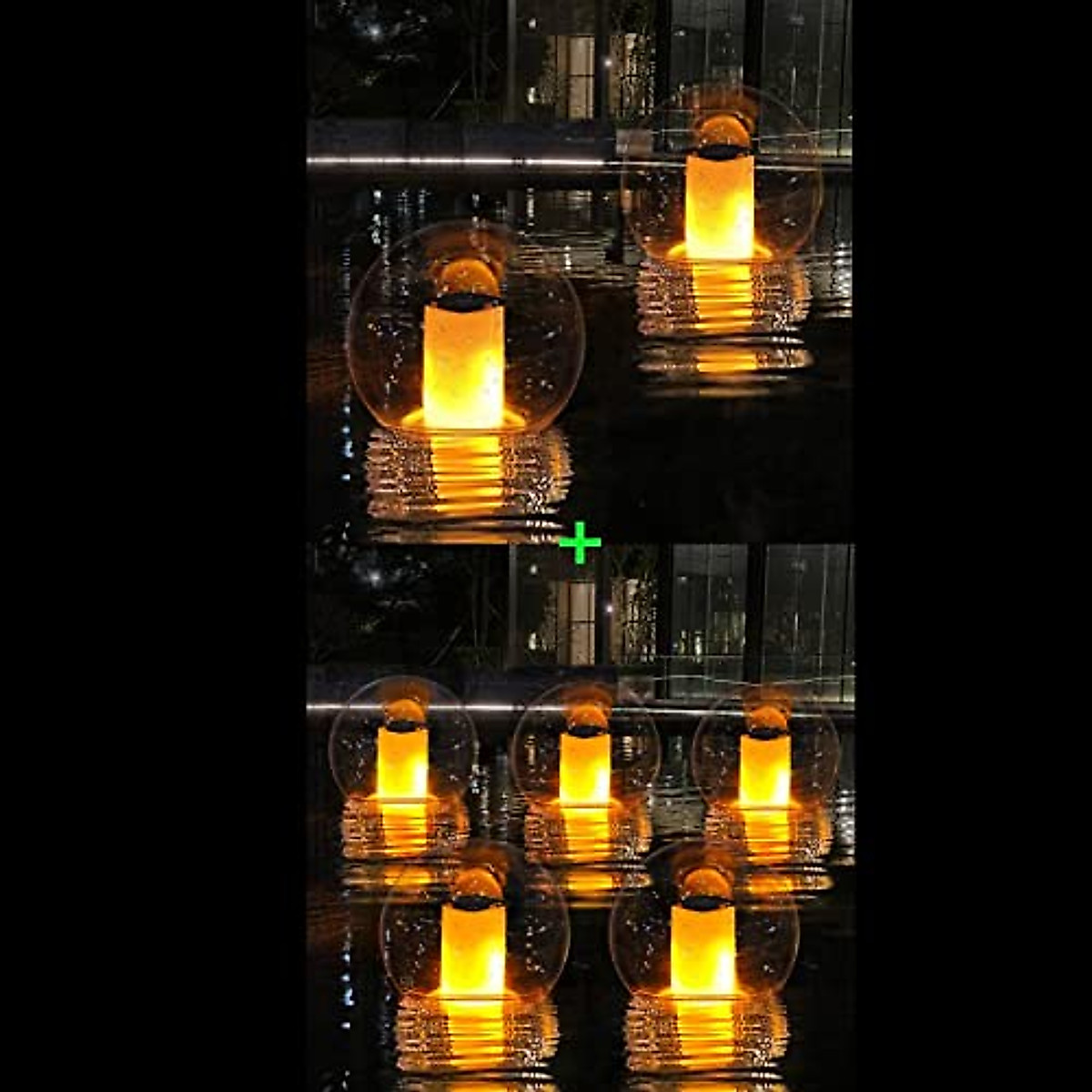 Floating Pool Lights 3pcs, Solar Flame Lights Flickering IP68 Waterproof Ball Lights, Solar Powered Pool Accessories,Outdoor Lantern Landscape Decoration Lamp for Pool, Pond, Event, Party, Garden