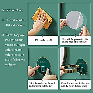 CARURLIFF Hair Dryer Holder Wall Mounted Ring Plastic Blower Rack Bathroom Adhesive Wall Holder for Dryer (Green)