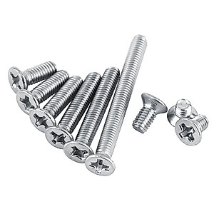100Pcs/Bag M3 Machine Screws,9Types M3 Flat Head Stainless Steel SS304 Machine Countersunk Screw Bolt Fastener(M3x8)