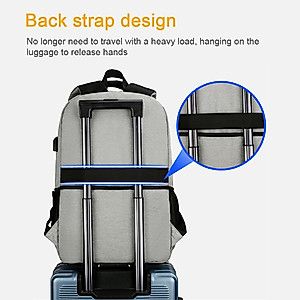 Lunch Backpack, Insulated Cooler Backpack Fits 15.6 Inch Laptop, Water-Resistant Backpack with USB Charging Port for Men, for Work Beach Camping Picnics Hiking,Dark Grey