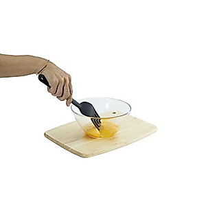 Kuhn Rikon Silicone Whisking Fork with Angled Tips & Flexible Steel Core, Black