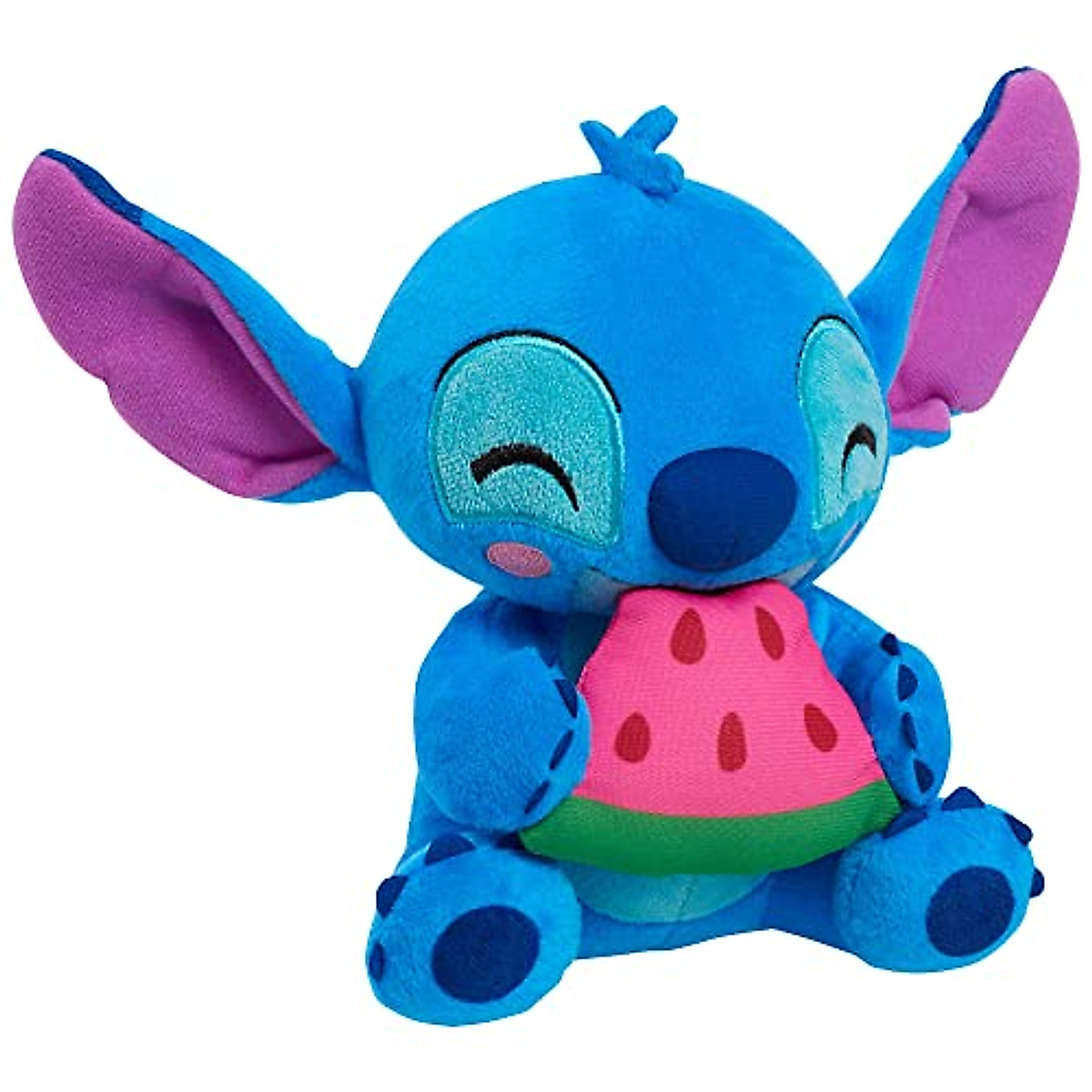 Disney Stitch Small Plush Stitch and Watermelon, Stuffed Animal, Blue, Alien, Kids Toys for Ages 2 Up