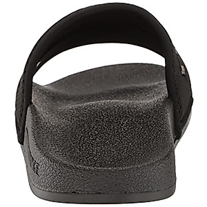 A|X ARMANI EXCHANGE Men's Mesh Rubber Logo Pool Slide Sandal, Black+Black, 7