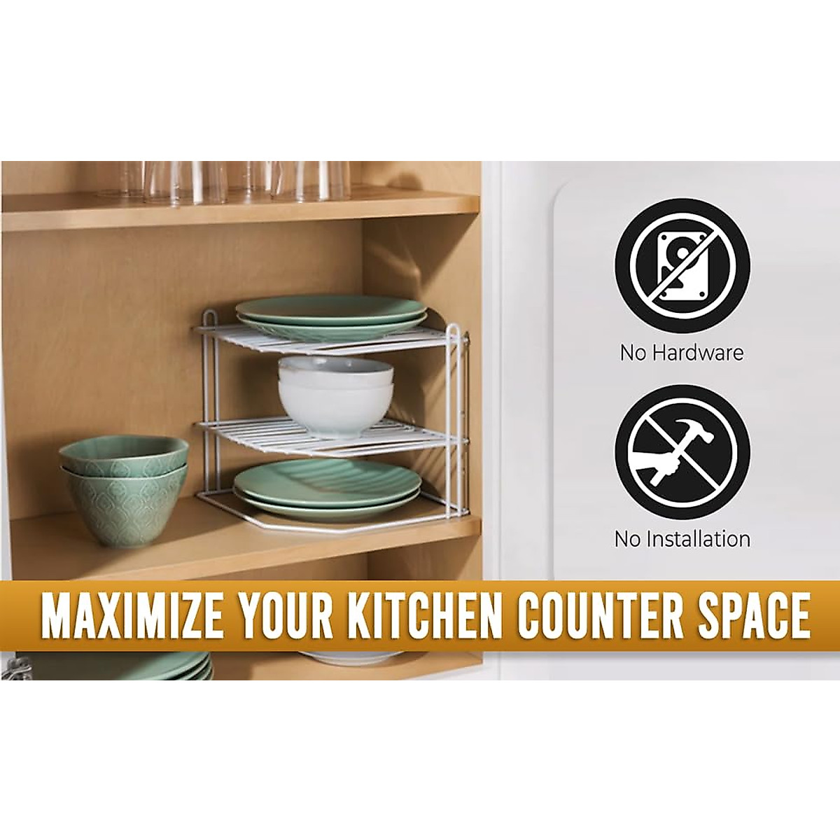 YBM HOME Metal Wire Chrome Plated Kitchen In-Drawer Serving Utensils, Flatware, Cutlery Desk and Office Supplies (1, Medium)