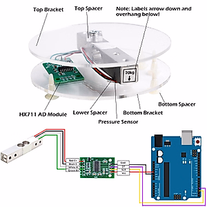 Geekstory 20kg Digital Load Cell Weight Sensor HX711 AD Converter Breakout Module Weight Sensor Module Kit DIY Portable Electronic Kitchen Scale for Arduino Raspberry Pi
