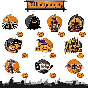 40Pcs Halloween Hanging Swirl Decorations, Halloween Party Hanging Swirls Ghost Pumpkin Witches Hanging Halloween Ceiling Streamers for Halloween Birthday Party Decorations Supplies