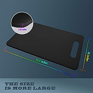 Fotouzy Plastic Utility Cutting Board with Handles, Food Safe PP Material, BPA Free, Dishwasher Safe, Thick Chopping Board, Large Size, Easy Grip Handle, for Kitchen (Black)