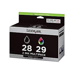 Lexmark 18C1590 #28 #29 X5070 X5075 X5320 X5340 X5410 X5495 Ink Cartridge (Black & Color, 2-Pack) in Retail Packaging