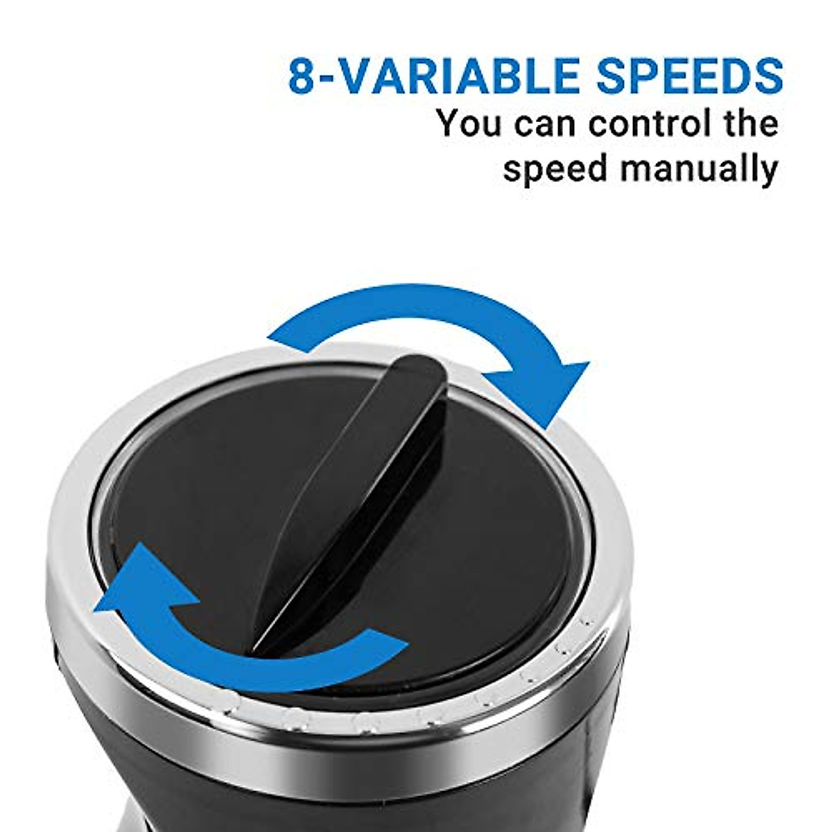 SOLTRONICS Multi Purpose Immersion Hand Blender Stick, Mixer, Chopper, 500W Turbo 8-Speed, Shake with Easy Grip Handle, Stainless Steel Blades for Smoothies, Puree Baby Food, Sauce and Soup, Black