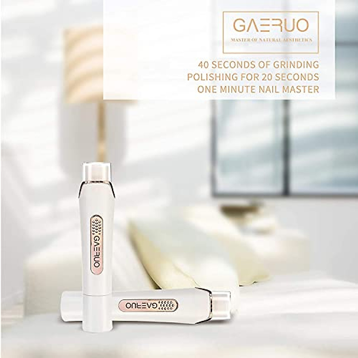 Premium Electric Manicure Pedicure Tool, Rechargeable Nail Buffer and Polisher, Easily File and Shine Fingernails, Toenails for Naturally Beautiful Looking Nails