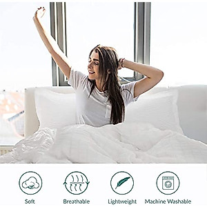 California Bedding All Season Cotton Down Alternative Comforter | Eastern King 116x108 Inch | 1-Pieces Duvet Insert Box Stitched with 8 Corner Tabs Microfiber Fill Fluffy Bed Comforter, White Solid