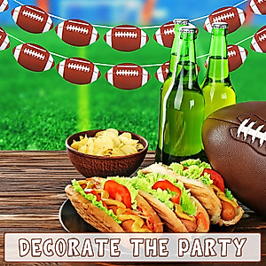 Gersoniel 4 Pcs Football Party Decorations Supplies Football Banner for Football Bowl Game Day DIY Football Paper Cutouts for Football Themed Birthday Party Home Hanging Garland Decor