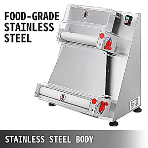 VEVOR Commercial Dough Roller Sheeter 15.7inch Electric Pizza Dough Roller Machine 370W Automatically Suitable for Noodle Pizza Bread and Pasta Maker Equipment