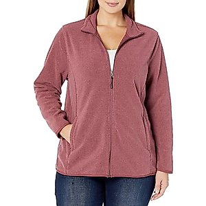 Amazon Essentials Women's Classic-Fit Full-Zip Polar Soft Fleece Jacket (Available in Plus Size), Burgundy Heather, Medium