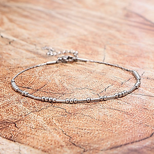 JoycuFF Inspirational Silver Anklets for Women Secret Message Morse Code Ankle Bracelets for Friends Mom Daughter Sisters Wife Girlfriend Funny Motivational Friendship Beach Jewelry