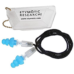 Etymotic Research ER20 High-Fidelity Earplugs (Concerts, Musicians, Airplanes, Motorcycles, Sensitivity and Universal Hearing Protection) - Standard, Clear Stem w/ Blue Tip