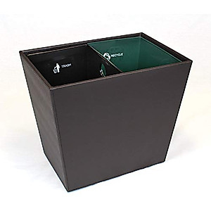 Hospitality Source Dual Chamber Recycling Waste Bin Cordoba Brown 14.5" x 9" x 12" 22.5 liters