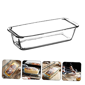 Cabilock Tempered Glass Plate Baking Pan Rectangular Cake Plate Glass Salad Dish Food Serving Plate Dishwasher Safe Easy to Clean