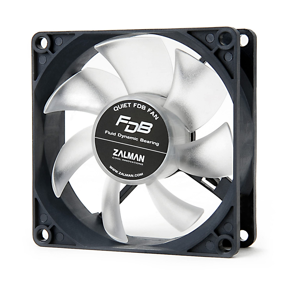 Zalman F2 FBD (SF) Ultra Quiet 92mm FDB Case Fan with Shark Fin Blades, Fluid Dynamic Bearing 150,000 Hour Lifespan, High Airflow 1500 RPM, 20-23 dBA, Anti-Vibration Silicone Pins - Black,ZM-F2 FDB (SF)