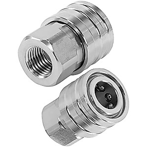JOEJET 1/4" Pressure Washer Quick Connect Fittings-Stainless Steel Pressure Washer Adapter-1/4" Quick Disconnect Socket to 1/4" NPT Female Coupler-5000 PSI