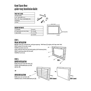 Crawl Space Access Door - Read Instructions Prior to Ordering (Black, for 20" Height x 32" Width Openings)