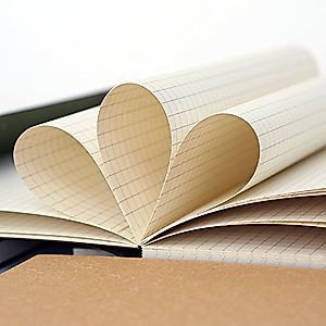 Grid Paper Notebook - Hardcover Classic Notebook with Pen Holder - Thick Premium Paper + Page Dividers Gifts 8.4 x 5.7 In