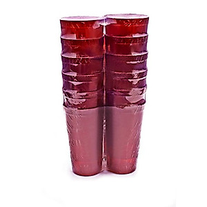 New Star Foodservice 46489 Tumbler Beverage Cup, Stackable Cups, Break-Resistant Commercial SAN Plastic, (20 oz, Red) Set of 12