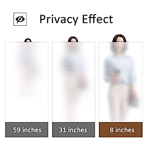 Instruban Window Privacy Film Frosted Glass Covering for Bathroom Opaque Static Cling Heat Control Door Sticker for Office Living Room Non-Adhesive - Matte Pure, 17.5 x 78.7 inches