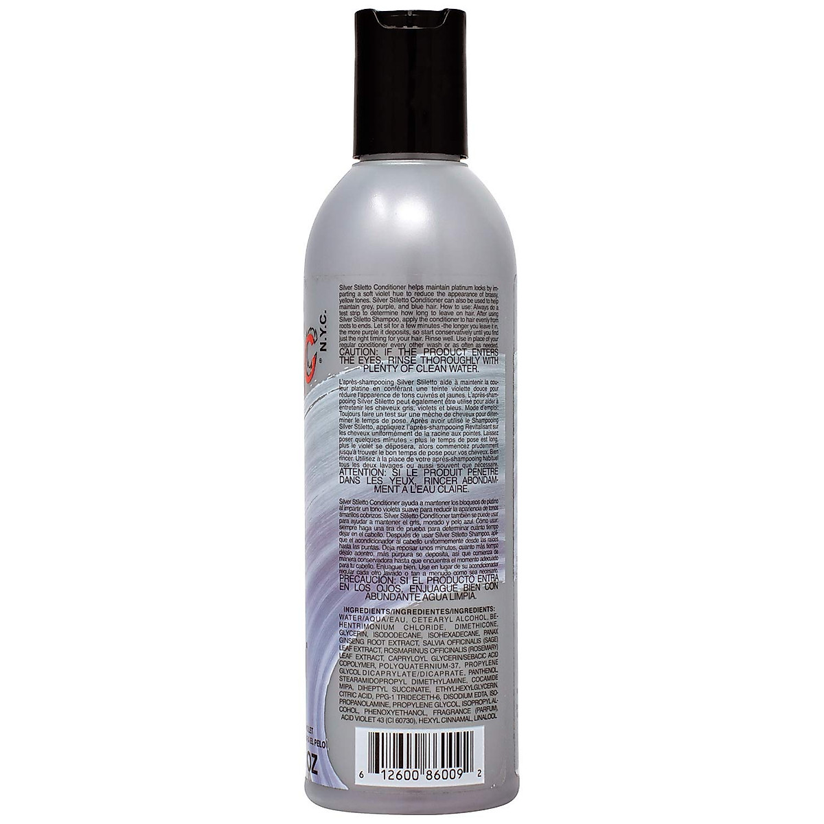 MANIC PANIC Silver Stiletto Toning Conditioner - Purple Conditioner For Pale, Platinum Blondes, Grey, Blue, And Purple Hair Color - Tones Brassiness (8oz)