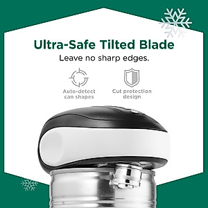 Kitchen Mama Infinite Openings Collection: One-To-Go Series, Patented Titled Blade Opens Any Can Shape, Smooth Edge, and Epic One Opener: Magnetic, Opens Bottle, Beer, Pull Tab Cans, and Jars (White)