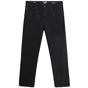 Chaps Men's Relaxed Fit Jeans - Straight Leg Stretch Comfort Denim Jeans for Men, Size 38W x 30L, Black Rinse