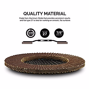 NEIKO 11108A 10 Pack Aluminum Oxide Flap Discs 4-1/2 for Angle Grinder, 80 Grit Flapper Wheel, Flat T27 Grinding Wheel 4.5 Inch Flap Disc, 7/8" Arbor Grinding Disc, Wood & Metal Sanding
