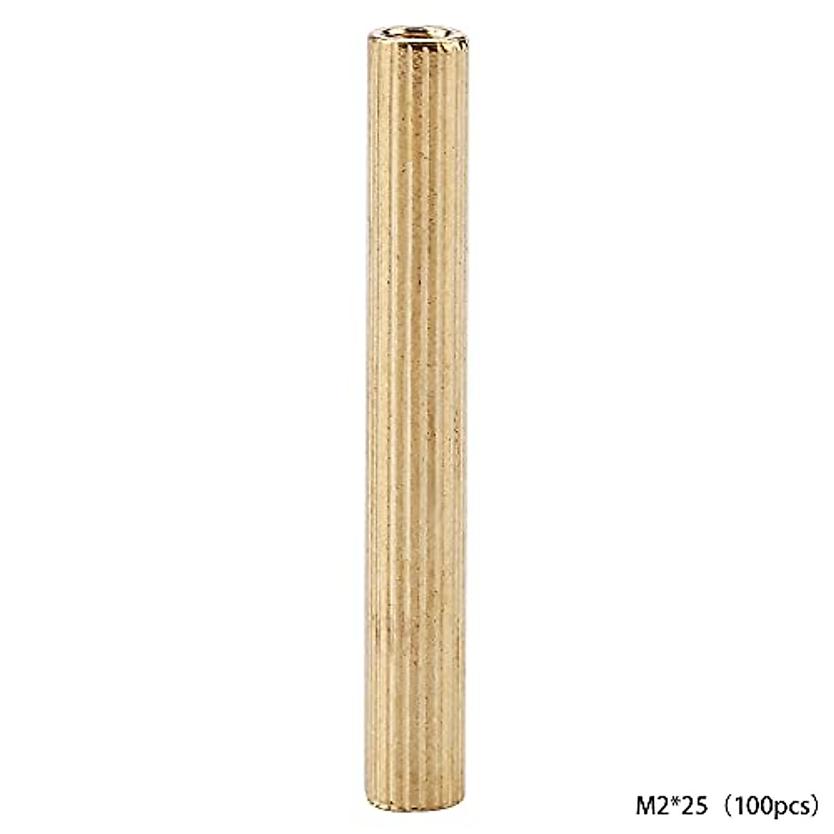 100Pcs Male Hex Brass PCB Motherboard Spacer Standoff, Computer Case M2 Single Head Male Brass Standoff Fastener Accessory for Computer Main Board(M2*25)