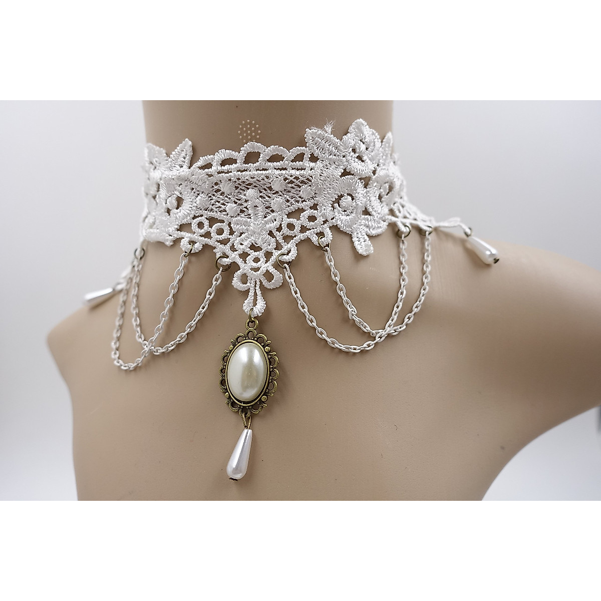 ETERNITY J. Vintage Lace Gothic Style Tassel Pendant Choker Victorian Palace Princess Lolita Necklace Bracelet