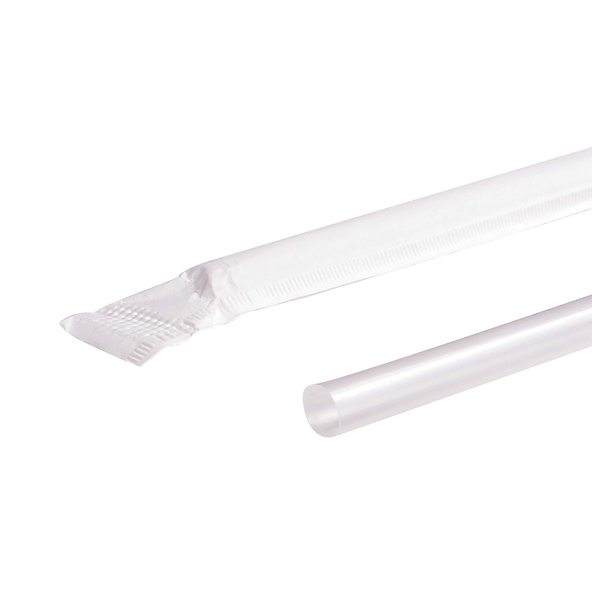 Karat C9090 7.75" Jumbo Straws (5mm Diameter), Paper-Wrapped, Clear (Case of 12000)