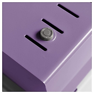 Acrimet 5 X 8 Card File Holder Organizer Metal Base Heavy Duty (AZ Index Cards and Divider Included) (Purple Color with Clear Crystal Plastic Lid Cover)