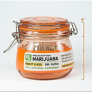 KEEP YOUR HERBS FRESH!!!!-- SUPER HEAVY DUTY 16 Oz Glass Stash Jar with Air Tight Seal- Large (Prescription)