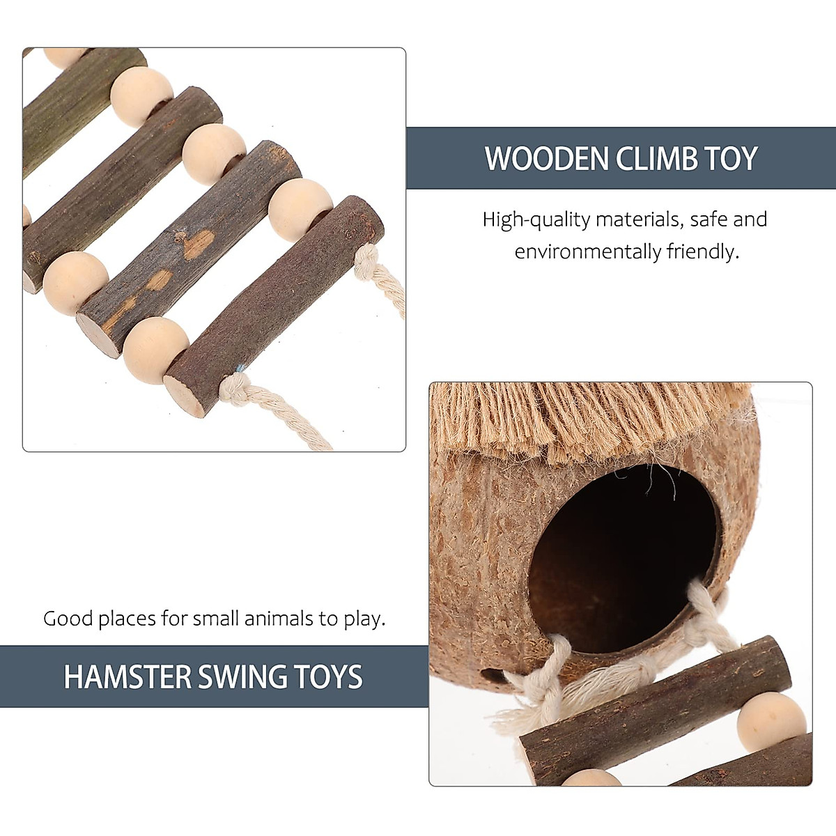 POPETPOP 2 Pcs Parrot Coconut Shell Nest Hamster Bed Natural Hanging Bed Hamster Hanging Bed Warm Sleeping Bag Hamster Warm Bed Pet Supplies Bird Resting Bed Hamster Hanging Nest Bird Nest