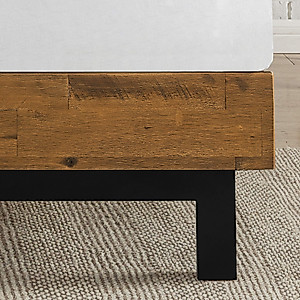 Zinus Tricia Platform Bed / Mattress Foundation / Box Spring Replacement / Brown, Queen & 12 Inch Green Tea Memory Foam Mattress / CertiPUR-US Certified / Bed-in-a-Box / Pressure Relieving, Queen