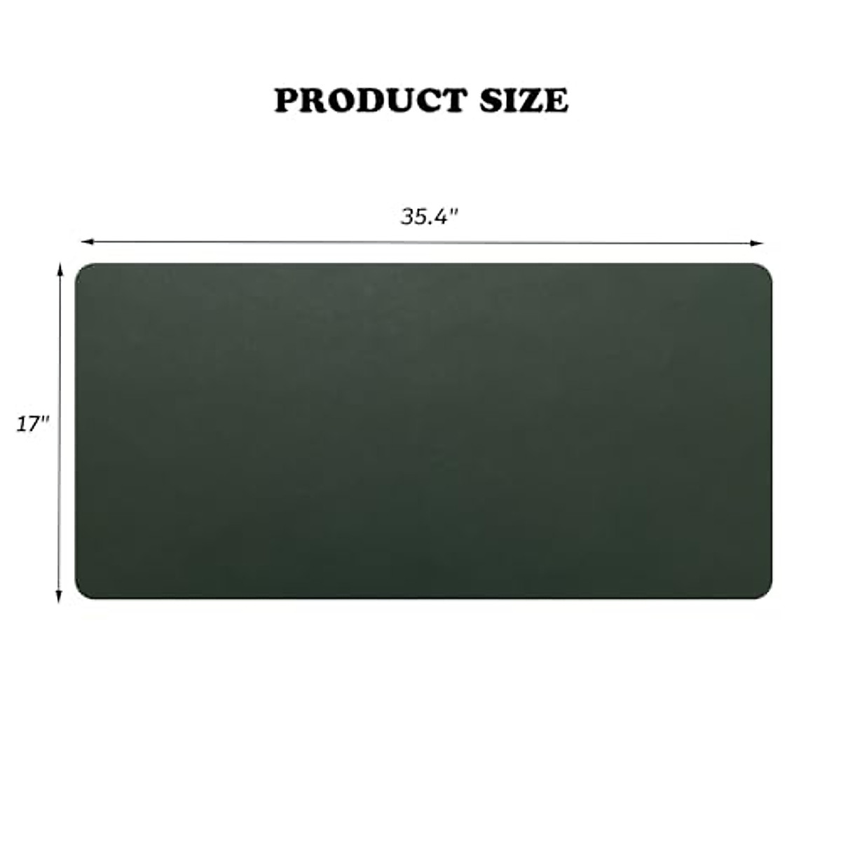 CHIF HAUTH PU Leather Mouse Pad, Desk Pad, Large Mouse Mat, Desk Mat for Office and Home (35.4" x 17", Dark Green)