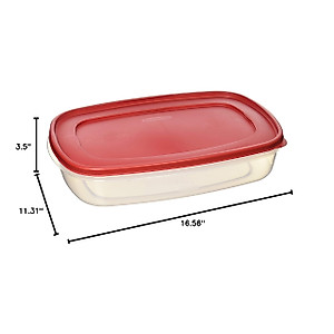 Rubbermaid 687965439399 Plastic Easy Find Lid Food Storage Container, 1.5 Gal, 1777163 Set of 2